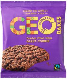 Traidcraft Geobakes Giant Double Choc Chip Cookie 75g x12 - Premcrest